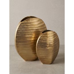 KADIMA DESIGN Vasen 2er-Set Aluminium Gold 26x14x30,5 cm - BERLENGA Kadima