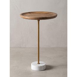 KADIMA DESIGN Beistelltisch Mango Massivholz Wei&szlig;-Mango &Oslash; 40x55 cm Kadima