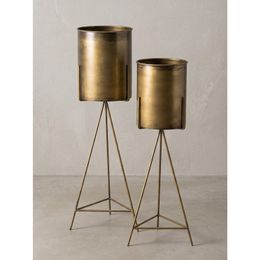 Pflanzenst&auml;nder 2er-Set Eisen Gold &Oslash; 32x89 cm - PONZA KADIMA DESIGN