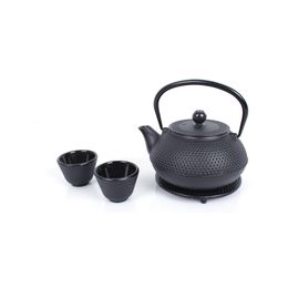 ECHTWERK Teeservice aus Gusseisen schwarz 0,8L