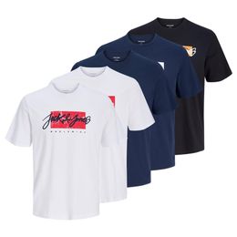 Jack & Jones JJTILEY JJNOLAN TEE SS CREW NECK 5PK MP Herren T-Shirt Mehrfarbig