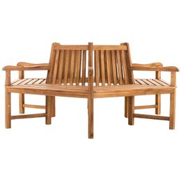 CLP Baumbank Sonja mit Armlehnen 200 cm - Farbe: teak, Gr&ouml;&szlig;e: 200 cm