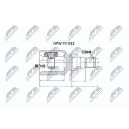 NTY Gelenksatz, Antriebswelle Vorderachse links NPW-TY-032 f&uuml;r TOYOTA