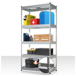 Floordirekt Schwerlastregal Yukon Rivet Stahlregal mit Gitterb&ouml;den Verzinkt
