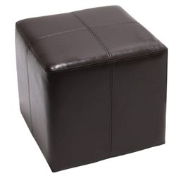MCW Sitzhocker Carrara, Leder + Kunstleder, 36x36x36cm MVG-zertifiziert ~ braun