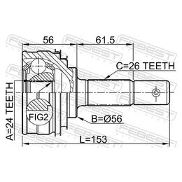 FEBEST Gelenksatz, Antriebswelle Vorderachse 0110-009 f&uuml;r TOYOTA