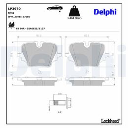 DELPHI Bremsbelagsatz, Scheibenbremse LP3970 f&uuml;r MINI