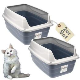 GarPet 2er Set Katzenklo Hoher Rand Extra Hoch