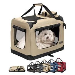 Lionto Hundetransportbox - faltbar - beige M