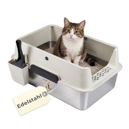 GarPet Edelstahl Katzenklo XXL Katzentoilette