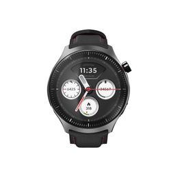 Motorola Watch Ultra Gun Metal mit PANTONE&reg; Black Beauty Silikon- & Leder-Armband Smartwatch (Herzfrequenzmessung)