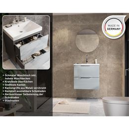 Germania Waschtisch inkl. Becken 9086 Graphit/Silbergrau