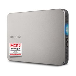 TOSHIBA Externe HDD-Festplatte Canvio Flex 1TB Silber (HDTX210ESCAA, 2,5 Zoll, Kompatibel mit Smartphones / Tablets / Macs / Windows-PC, inkl. USB-C- und USB-A-Kabel)