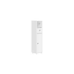 SoBuy Toilettenschrank mit Toilettenpapierhalter 1 drawer Wei&szlig; 20x20x85cm Modern