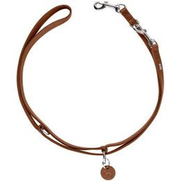Hunter verstellbare Hundef&uuml;hrleine geflochten aalborg cognac 2 cm