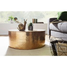 FineBuy Couchtisch &Oslash; 75 cm Wohnzimmertisch Rund Sofatisch Hammerschlag Tisch