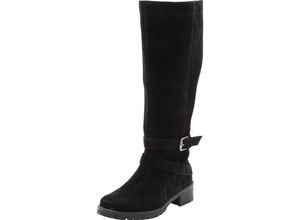 8904258901817 - Große Größen Weitschaftstiefel aus Leder mit Schnallenbändern schwarz Gr42