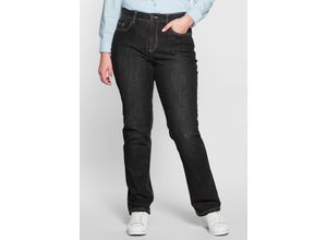 4061303314849 - Große Größen Gerade Jeans LANA mit Shaping-Einsatz black Denim Gr100