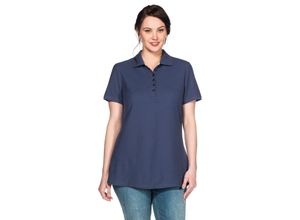 4054697070811 - Große Größen Poloshirt mit kurzem Arm in Piqué-Qualität jeansblau Gr40 42