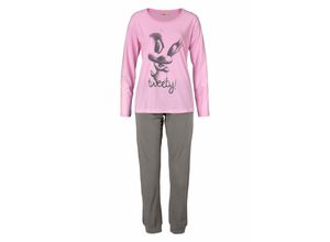 4025055231304 - Große Größen Pyjama mit großem Tweety-Druck rosa bedruckt Gr48 50