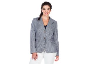 6959737932228 - Große Größen Maritimer Blazer blau-weiß Gr48