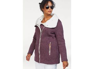 4061303045033 - Große Größen Strickfleecejacke burgund meliert Gr50