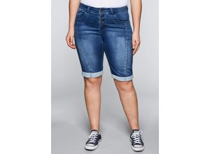 4063136242986 - Große Größen Bermudas aus Sweat-Denim mit Teilungsnaht blue Denim Gr42