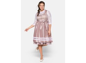 4063134812846 - Große Größen Dirndl 3-teilig mit Schürze und Spitzenbluse zartrosa Gr50