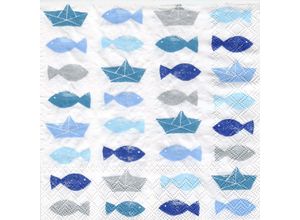 7630050820889 - Papierservietten Fische Boote 33 x 33 cm 20 Stück