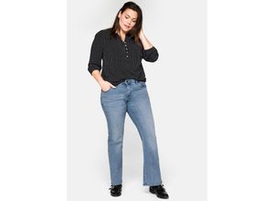 4061303760912 - Große Größen Bootcut-Jeans in 5-Pocket-Form mit Used-Effekten light blue Denim Gr26