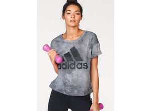 4059326505061 - Große Größen adidas Performance T-Shirt »WOMEN ESSENTIAL ALL OVER PRINT TEE« schwarz GrL