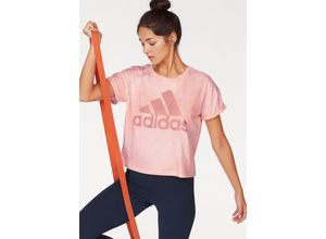 4059326517903 - Große Größen adidas Performance T-Shirt »WOMEN ESSENTIAL ALL OVER PRINT TEE« rosa GrXL