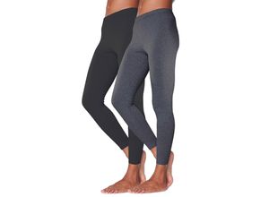 4035156727934 - Große Größen Doppelpack Leggings mit Gummibund anthrazit+schwarz Gr40 42