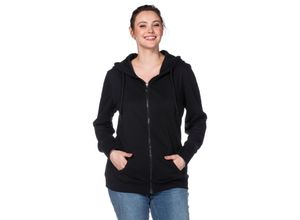 4054697416909 - Große Größen Sweatjacke mit Kapuze und Eingrifftaschen schwarz Gr40 42