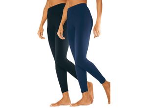 4035156727545 - Große Größen Doppelpack Leggings mit Gummibund marine+schwarz Gr44 46