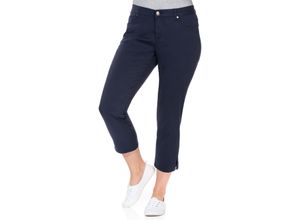 8941101447504 - Große Größen Schmale 7 8-Hose aus elastischem Baumwoll-Twill marine Gr50