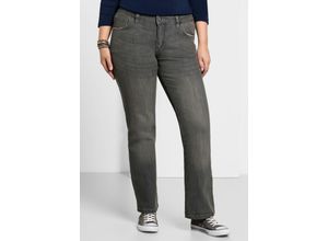 8941100841044 - Große Größen Bootcut-Jeans in 5-Pocket-Form mit Used-Effekten grey Denim Gr54