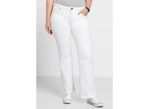 8941100840771 - Große Größen Bootcut-Jeans in 5-Pocket-Form mit Used-Effekten white Denim Gr21