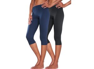 4035156727040 - Große Größen Doppelpack Capri-Leggings marine+schwarz Gr44 46