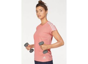 4059326669480 - Große Größen adidas Performance T-Shirt »ESSENTIALS 3S SLIM TEE« rosa-weiß GrXL