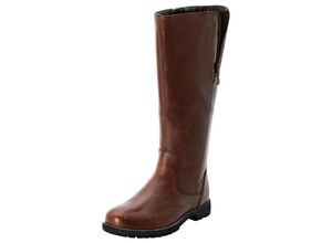 4061303920699 - Große Größen Weitschaftstiefel aus Leder mit Zierreißverschluss braun Gr38