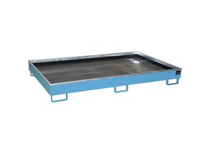 4061753234490 - EUROKRAFTpro Regal-Bodenwanne mit PE-Einsatz 1000 l Auffangvolumen LxBxH 2165 x 1315 x 510 mm blau ab 3 Stk