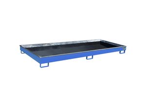 4061753234735 - EUROKRAFTpro Regal-Bodenwanne mit PE-Einsatz 240 l Auffangvolumen LxBxH 3265 x 1315 x 195 mm blau ab 3 Stk