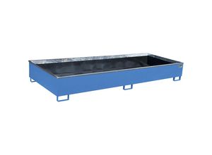 4061753234858 - EUROKRAFTpro Regal-Bodenwanne mit PE-Einsatz 1000 l Auffangvolumen LxBxH 3265 x 1315 x 385 mm blau ab 3 Stk