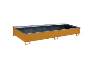 4061753234834 - EUROKRAFTpro Regal-Bodenwanne mit PE-Einsatz 1000 l Auffangvolumen LxBxH 3265 x 1315 x 385 mm orange ab 3 Stk