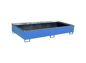 4061753234674 - eurokraft pro Regal-Bodenwanne mit PE-Einsatz 1000 l Auffangvolumen LxBxH 2665 x 1315 x 440 mm blau ab 3 Stk