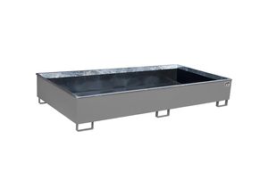 4061753234698 - EUROKRAFTpro Regal-Bodenwanne mit PE-Einsatz 1000 l Auffangvolumen LxBxH 2665 x 1315 x 440 mm grau ab 3 Stk