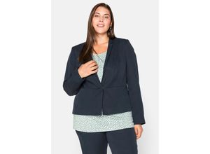 4063135447115 - Große Größen Blazer in Kurzform mit tiefem Reverskragen nachtblau Gr54