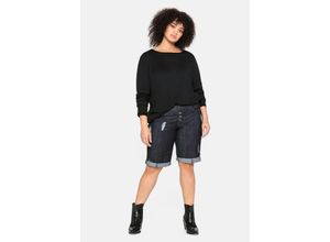 4063135823124 - Große Größen Jeansbermudas im Used-Look blue black Denim Gr54