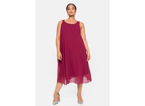 4063135949978 - Große Größen Cocktailkleid aus Chiffon in A-Linie himbeere Gr54